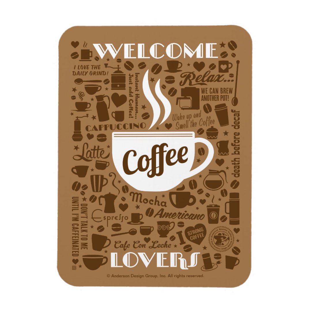 Coffee Pattern Magnet | Zazzle