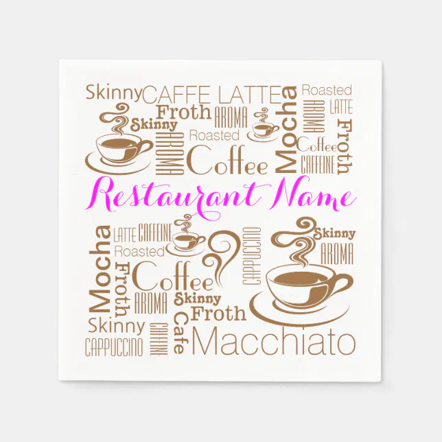 Coffee PERSONALIZE diner name Paper Napkins | Zazzle