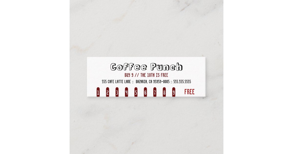 Coffee Punch Card | Zazzle