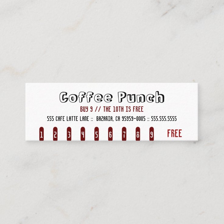 Coffee Punch Card | Zazzle