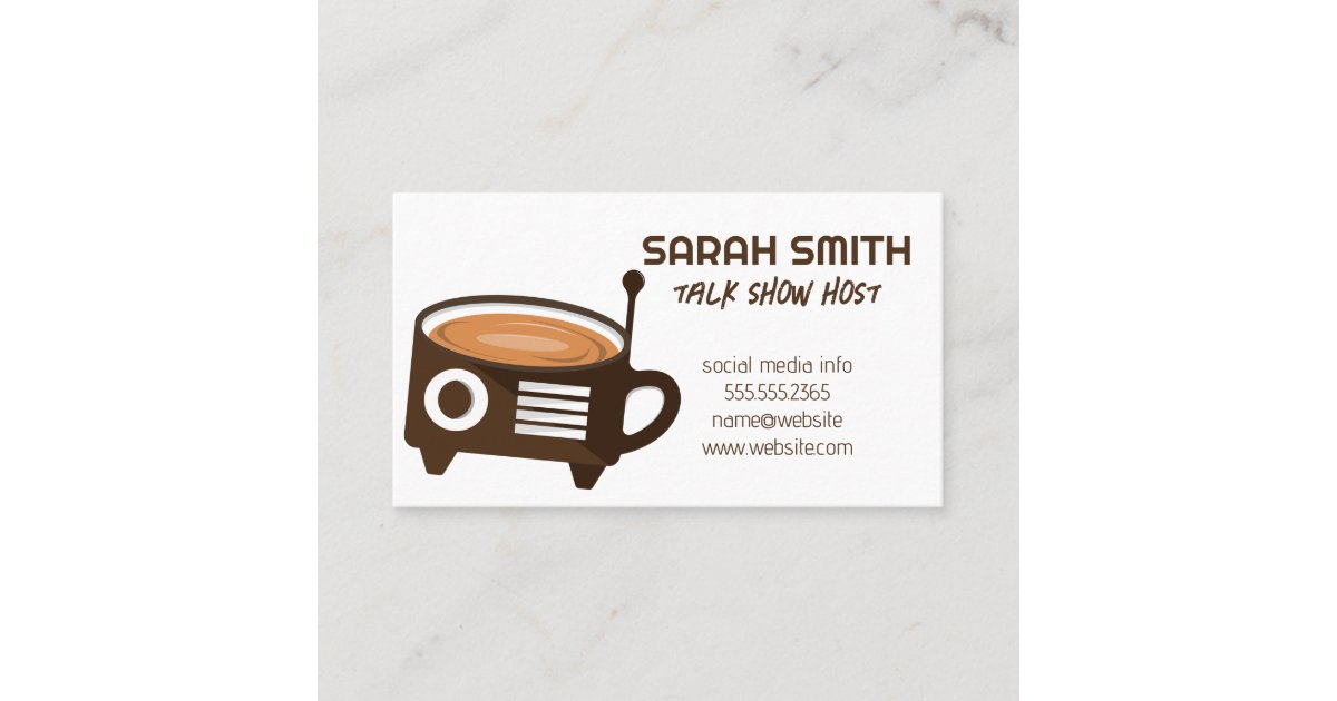 Coffee Radio Logo | Podcast Talk Show Host Business Card | Zazzle