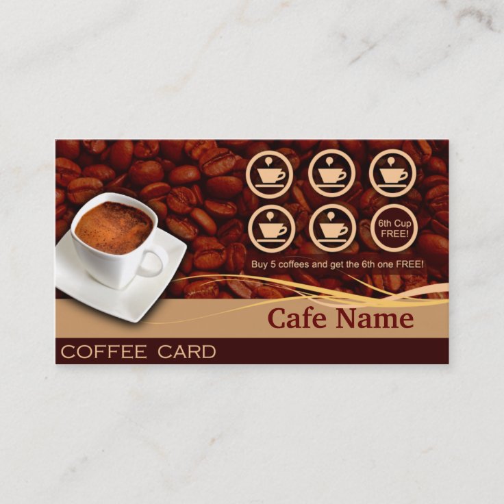 Coffee Rewards and Business Card - Cafe | Zazzle