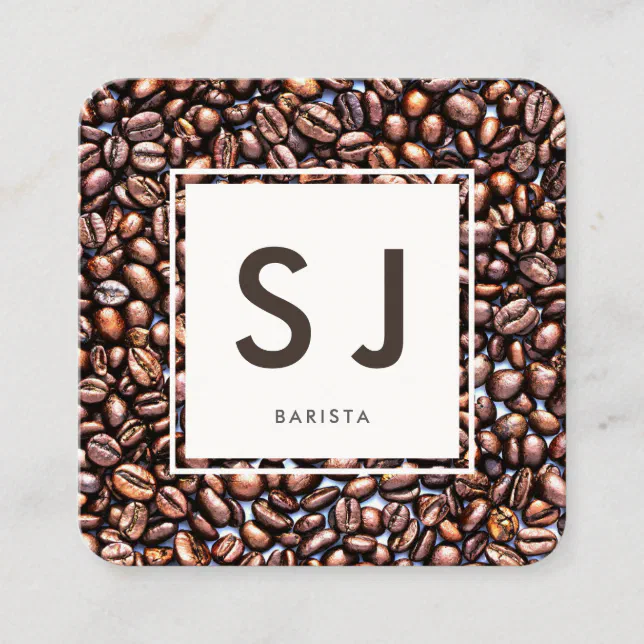 Coffee Shop Barista Square Business Card | Zazzle