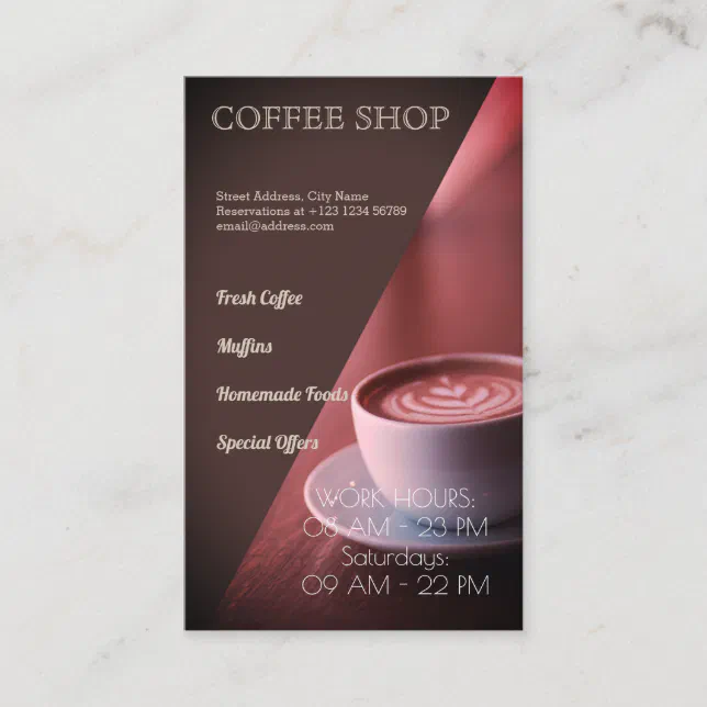 Coffee shop business card | Zazzle