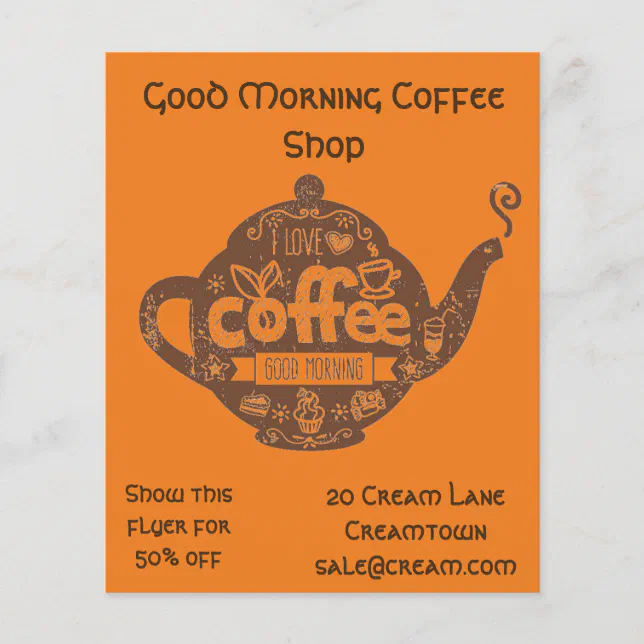 Coffee Shop cafe advertisement Flyer | Zazzle