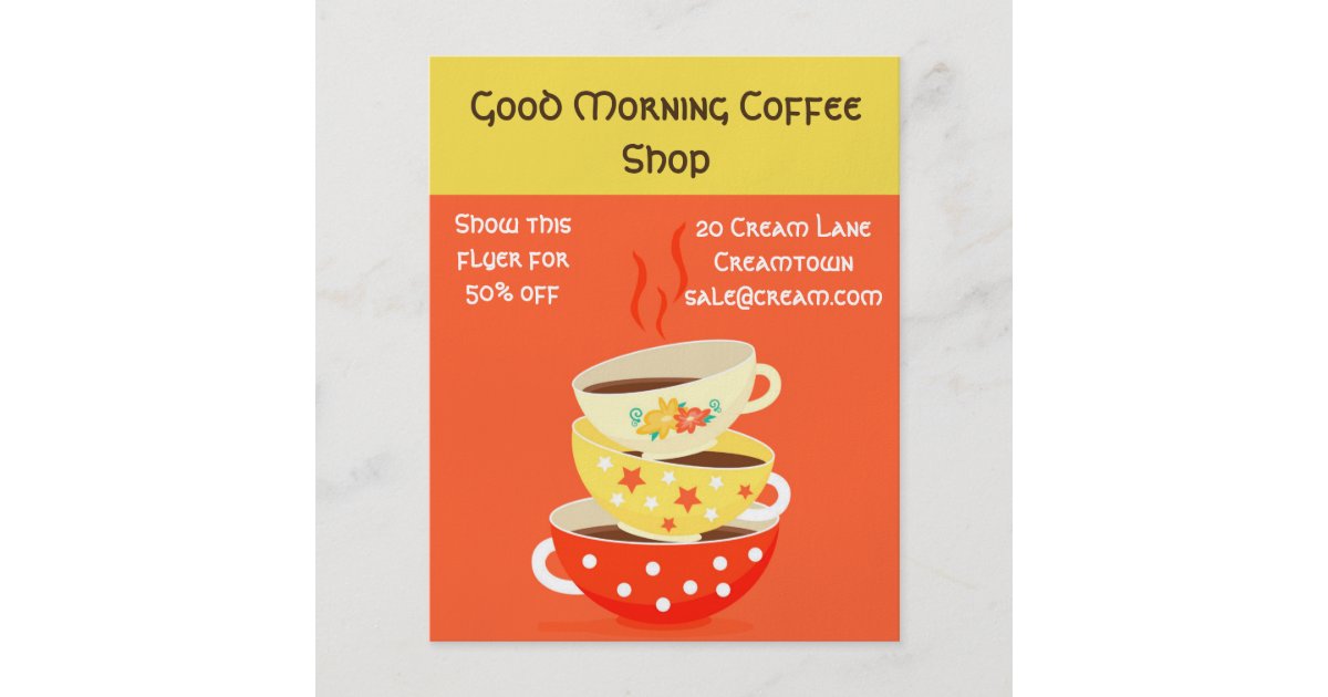 Coffee Shop cafe advertisement Flyer | Zazzle