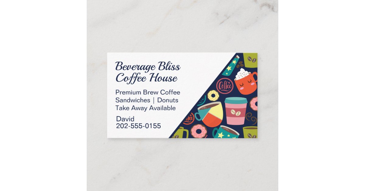 Coffee Shop Cafe Barista Business Card | Zazzle