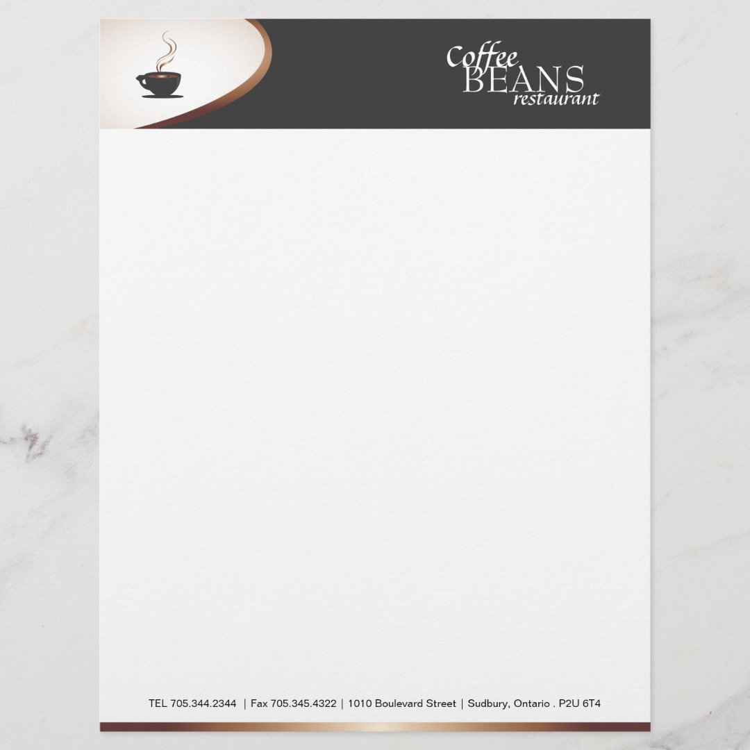 Coffee Shop Letterhead | Zazzle