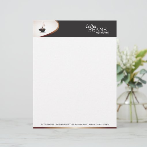 Coffee Shop Letterhead | Zazzle