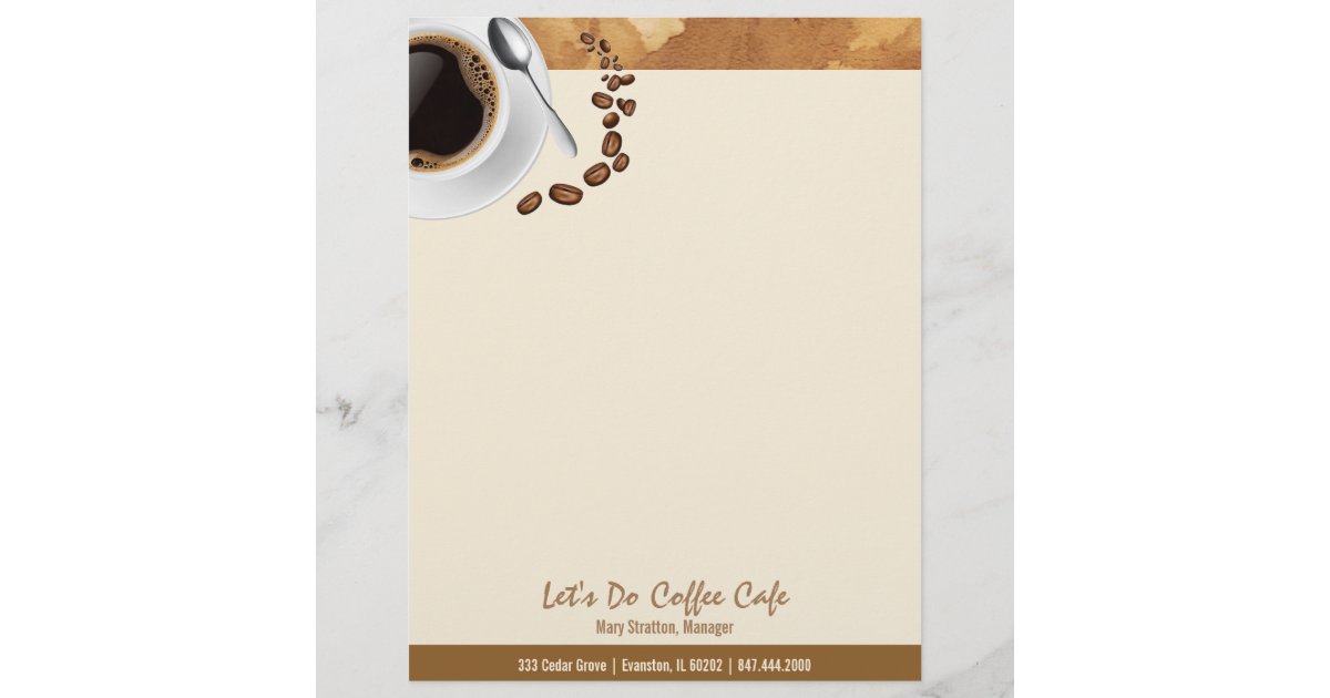coffee shop letterhead | Zazzle