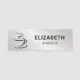 Coffee Shop Logo Silver Name Tag | Zazzle