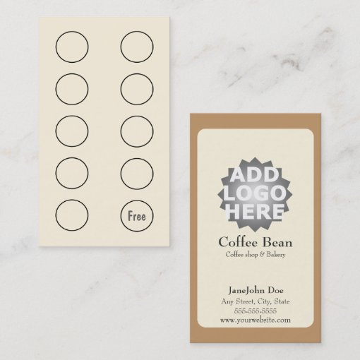 Coffee Shop Loyalty Punch Card Business Card | Zazzle