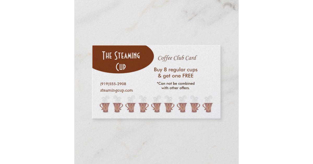 Coffee Shop Punch Card | Zazzle