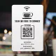 Coffee Shop QR Code Network Black & White Window Cling | Zazzle