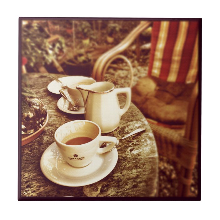 Coffee Shop Table Ceramic Tile | Zazzle.com