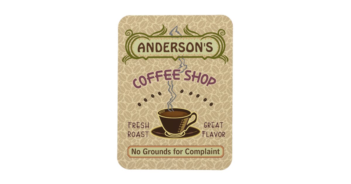 Coffee Shop with Cup Create Your Own Personalized Magnet | Zazzle