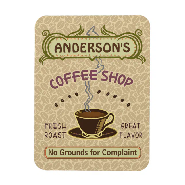 Coffee Shop with Cup Create Your Own Personalized Magnet | Zazzle