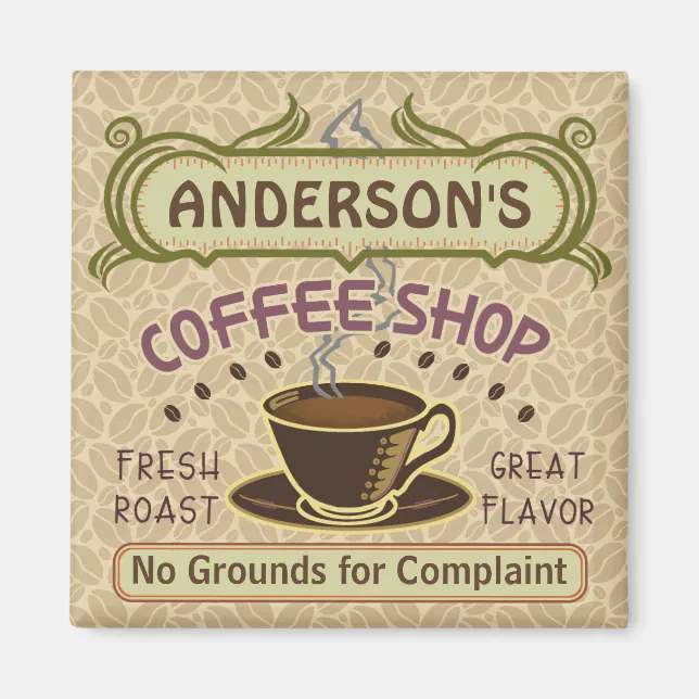 Coffee Shop with Cup Create Your Own Personalized Magnet | Zazzle