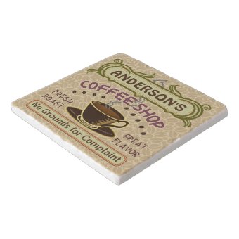Coffee Shop with Cup Create Your Own Personalized Trivet | Zazzle