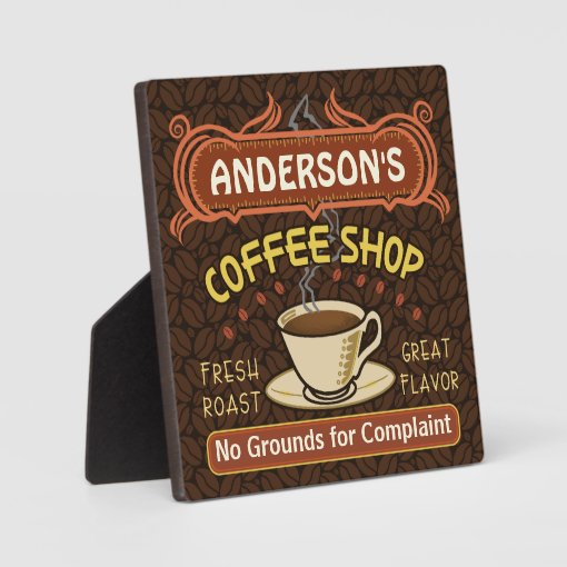 Coffee Shop with Mug Create Your Own Personalized Plaque | Zazzle