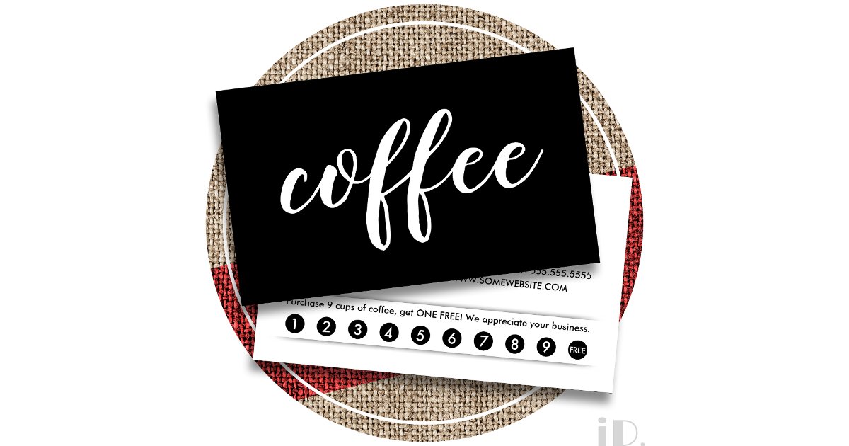 coffee shoppe loyalty punch card | Zazzle