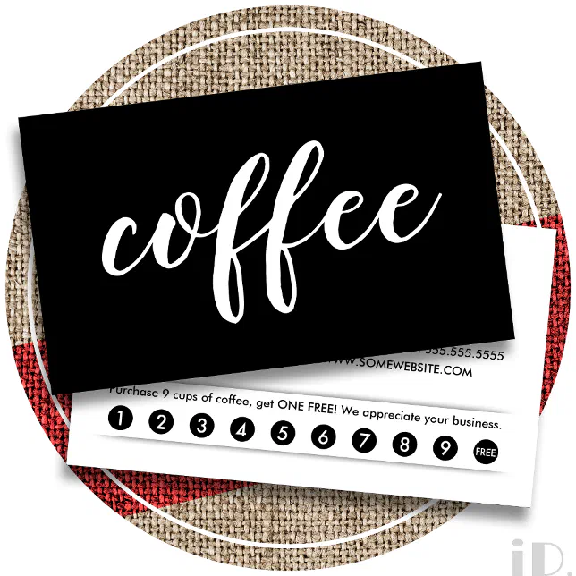 coffee shoppe loyalty punch card | Zazzle