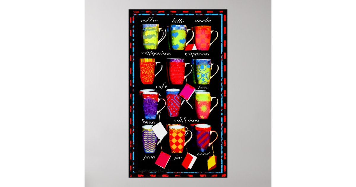 Coffee Slang Mug Art poster | Zazzle