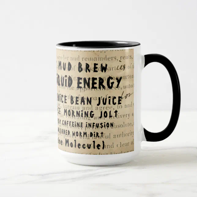 COFFEE SLANG NAMES FOR COFFEE ON EPHEMERA OLD DEED MUG | Zazzle