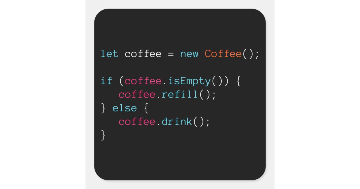 Coffee Square Sticker | Zazzle