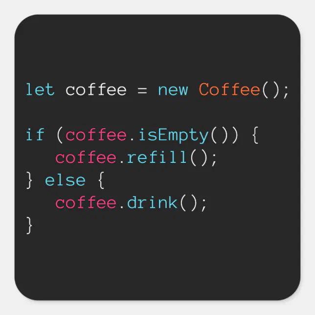 Coffee Square Sticker | Zazzle
