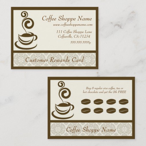 Coffee Store Punch Cards | Zazzle