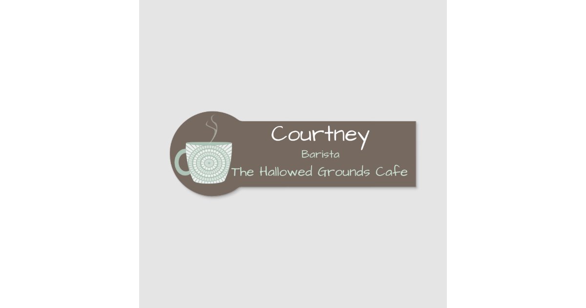 Coffee Teal Name Tag | Zazzle
