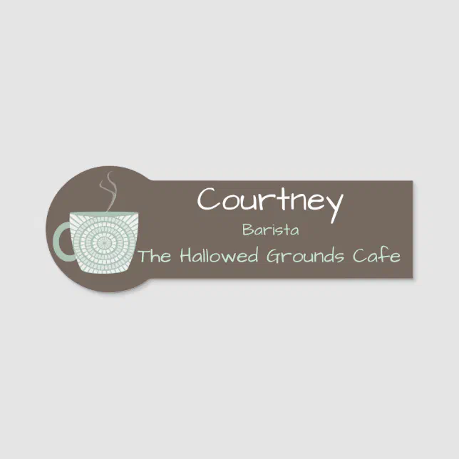 Coffee Teal Name Tag | Zazzle