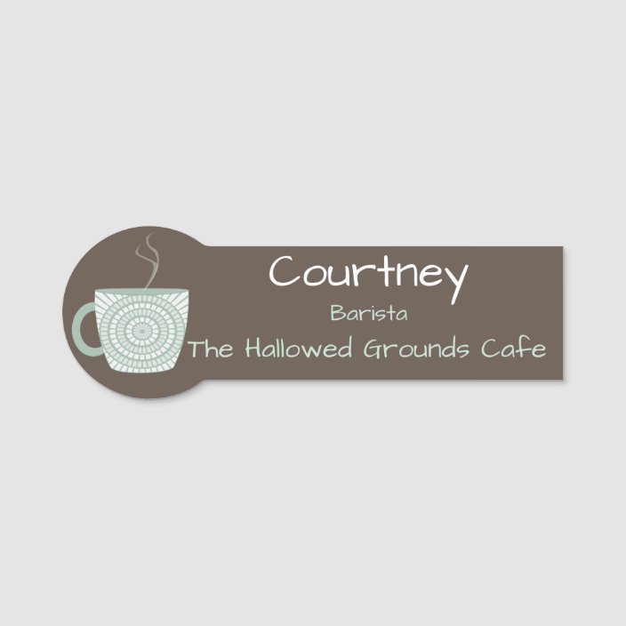 Coffee Teal Name Tag | Zazzle.com