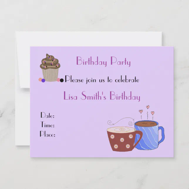Coffee Theme Birthday Party Invitation | Zazzle