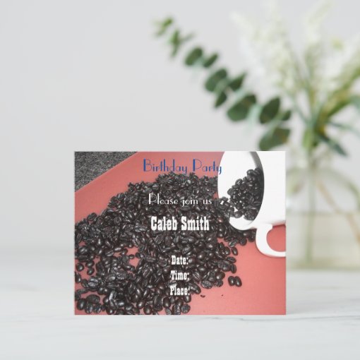 Coffee Theme Birthday Party Invitation | Zazzle