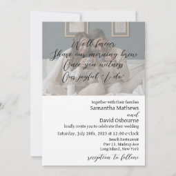Coffee themed wedding invitation design | Zazzle