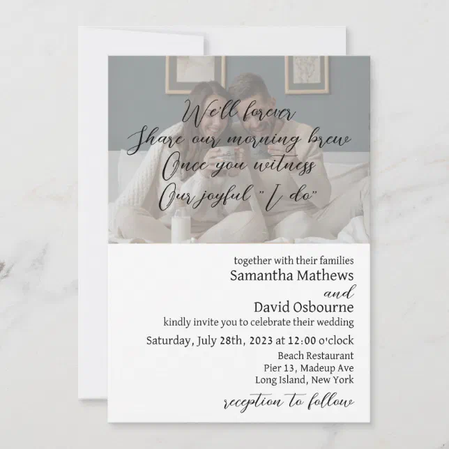 Coffee themed wedding invitation design | Zazzle