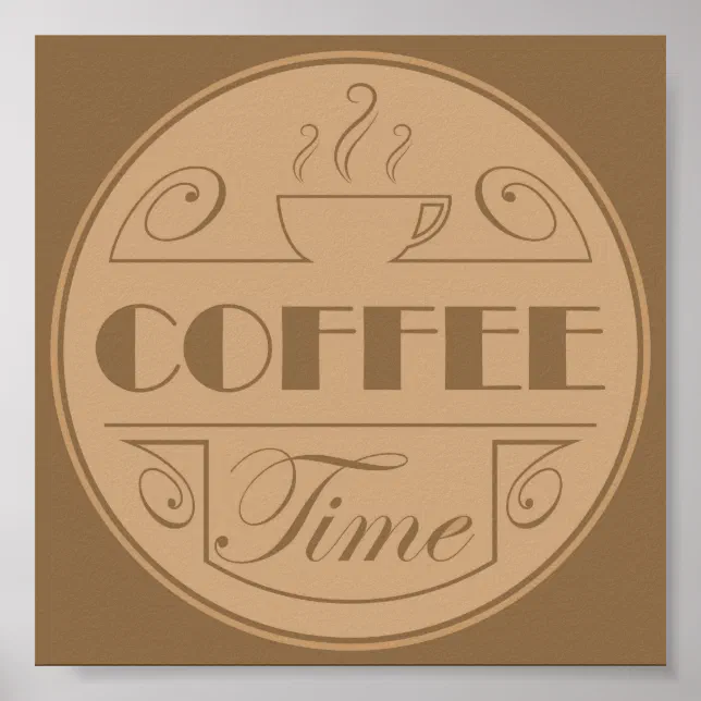 Coffee time emblem poster | Zazzle