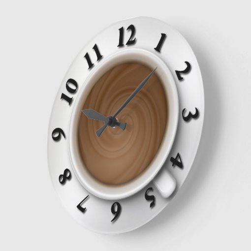 Coffee Time Large Clock | Zazzle