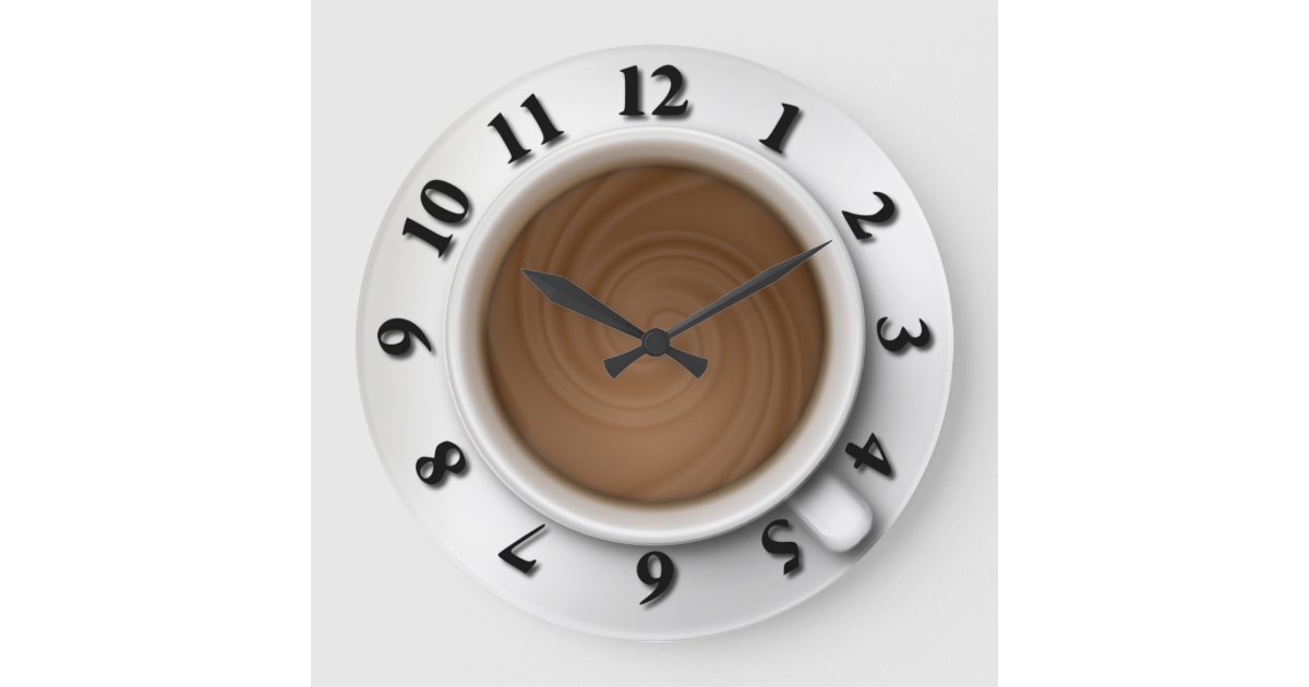 Coffee Time Large Clock | Zazzle