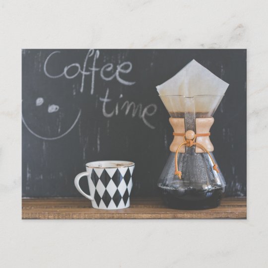 Coffee Time with Mug and Pot Postcard | Zazzle.com