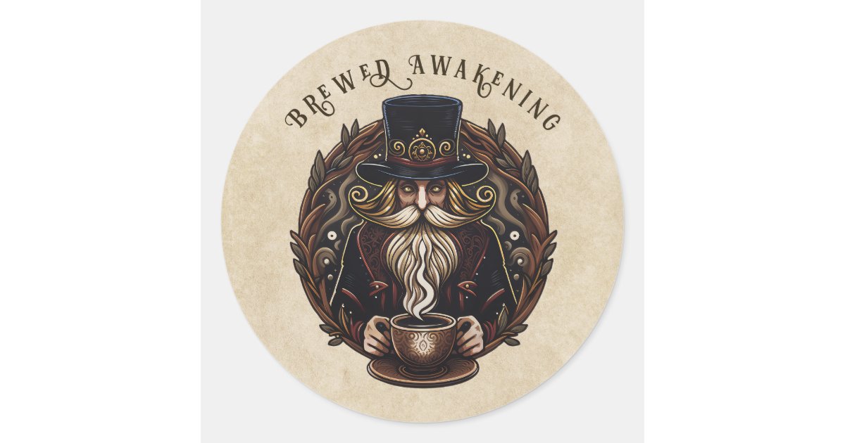 Coffee wizard classic round sticker | Zazzle