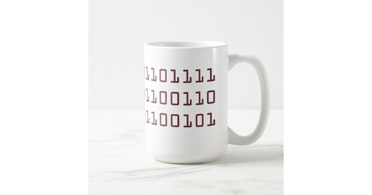 Coffee written in binary code mug | Zazzle