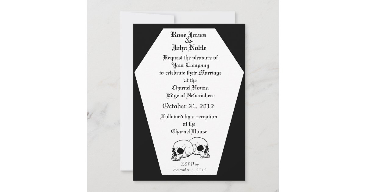 Coffin (Black) Wedding Invitation | Zazzle