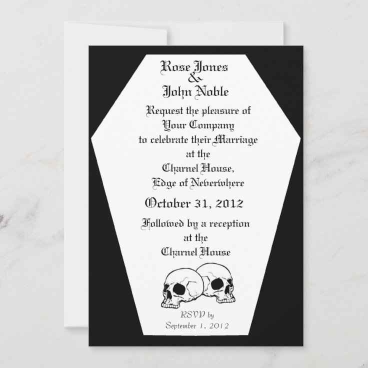 Coffin (Black) Wedding Invitation | Zazzle
