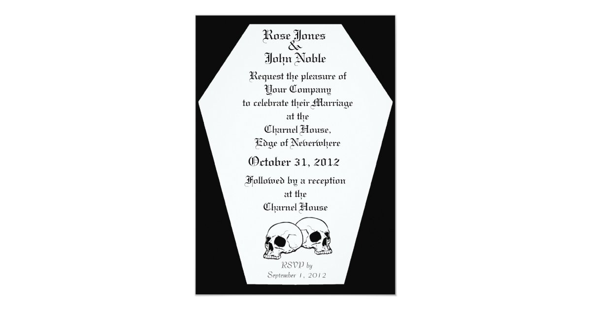 Coffin (Black) Wedding Invitation | Zazzle.com