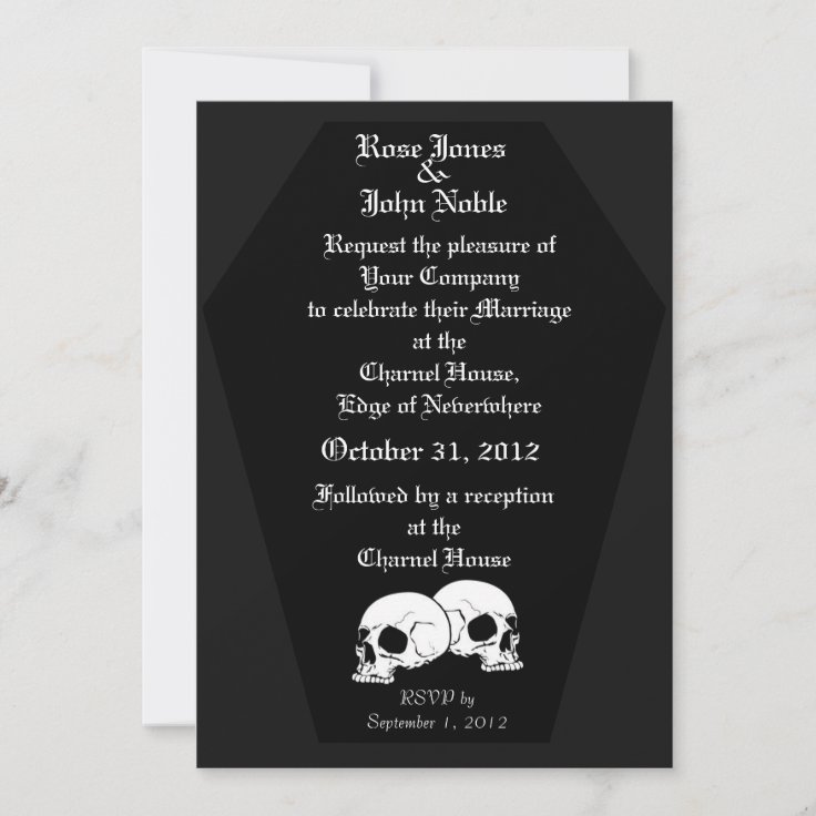 Coffin Ebony (Charcoal) Wedding Invitation | Zazzle