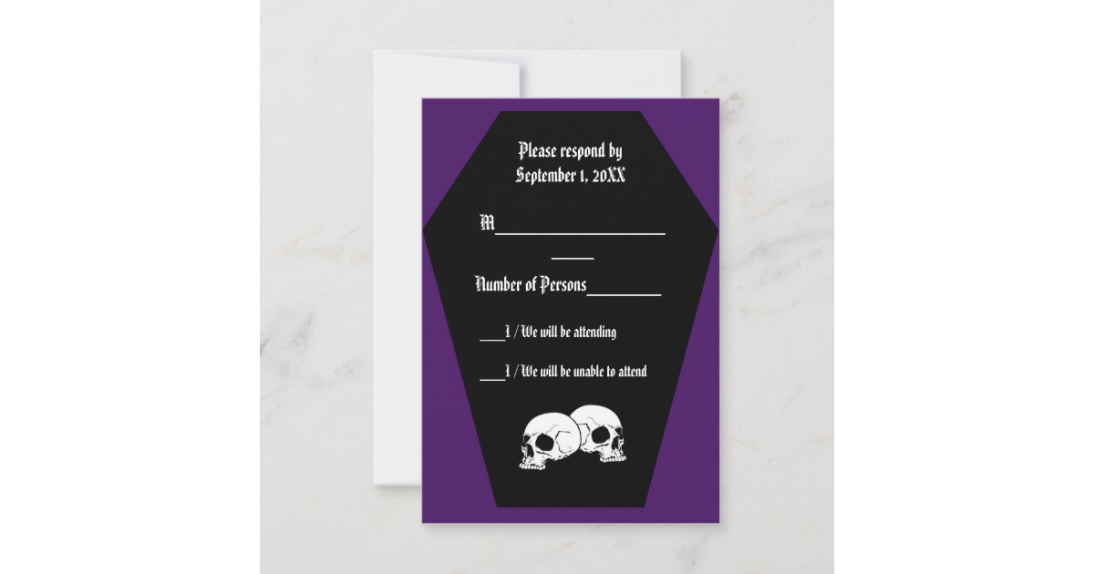 Coffin Ebony (Indigo) RSVP Card | Zazzle