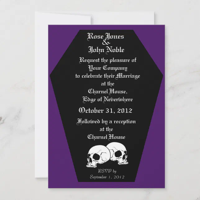 Coffin Ebony (Indigo) Wedding Invitation | Zazzle